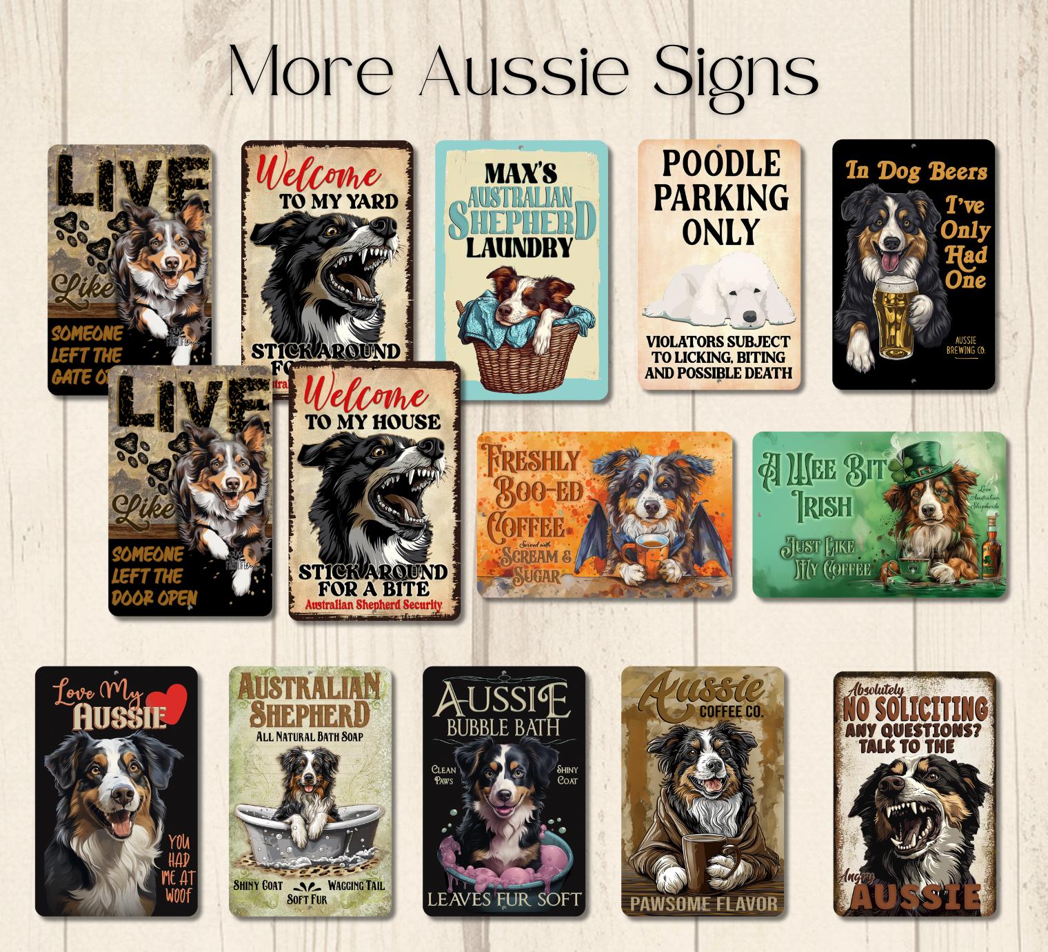 Aussie Irish Coffee Sign, Funny Metal Wall Art, Coffee Bar Dog Decor ...