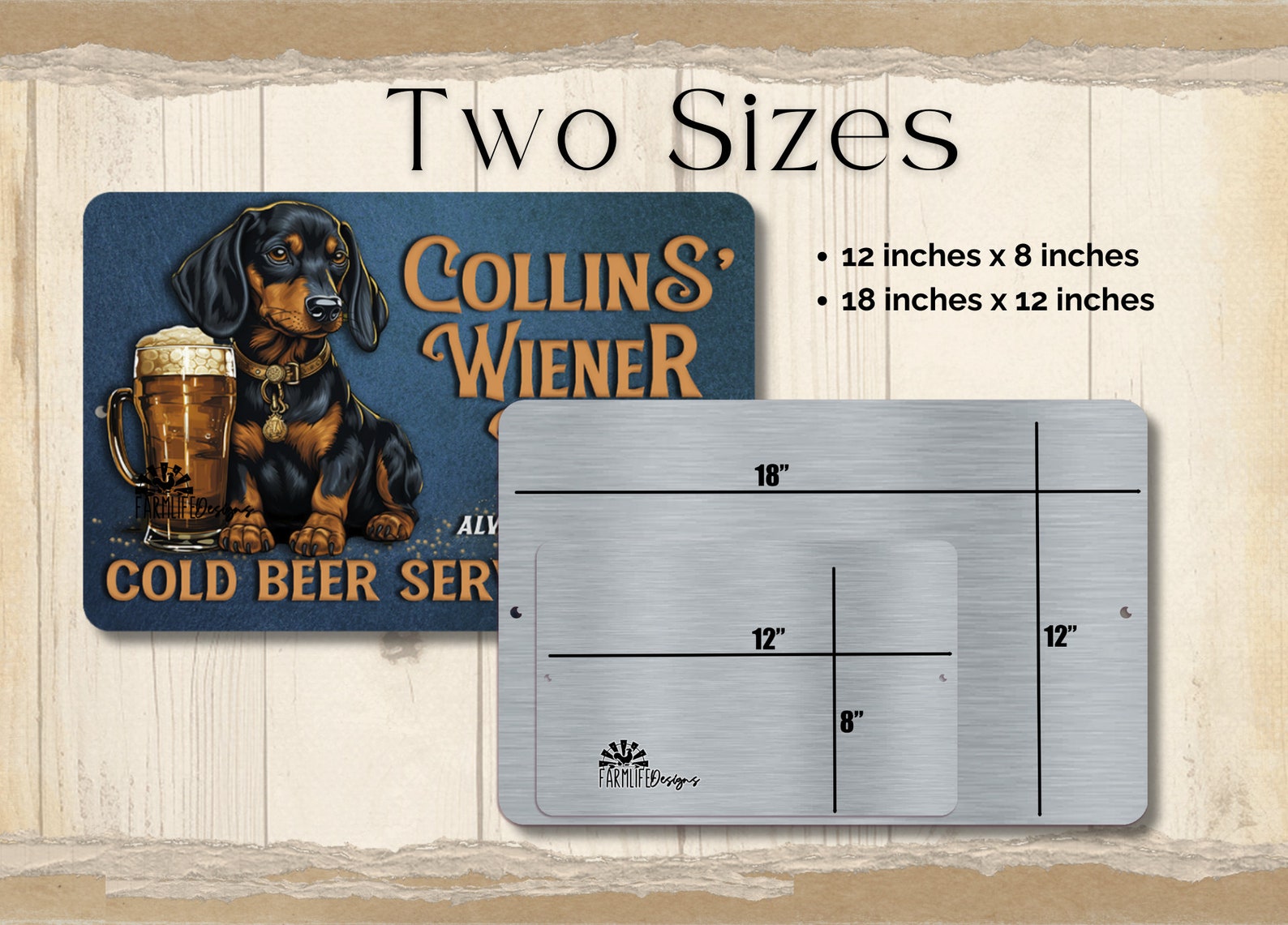 Dachshund Custom Bar Sign, Personalized With Your Name, Man Cave Home ...