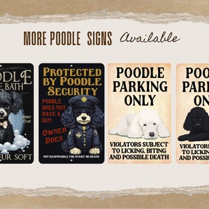 Poodle Parking Sign: Funny Dog Decor, Black Poodle Lover Gift, Metal ...