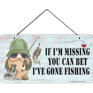 Fishing Sign, Great Gift for Fisherman, 6"x12" Hanging Sign, Fishing ...
