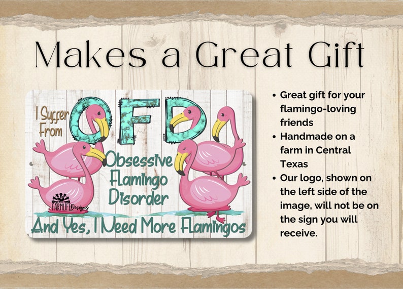 Funny Flamingo Sign, OFD Obsessive Flamingo Disorder, Gift for Flamingo ...