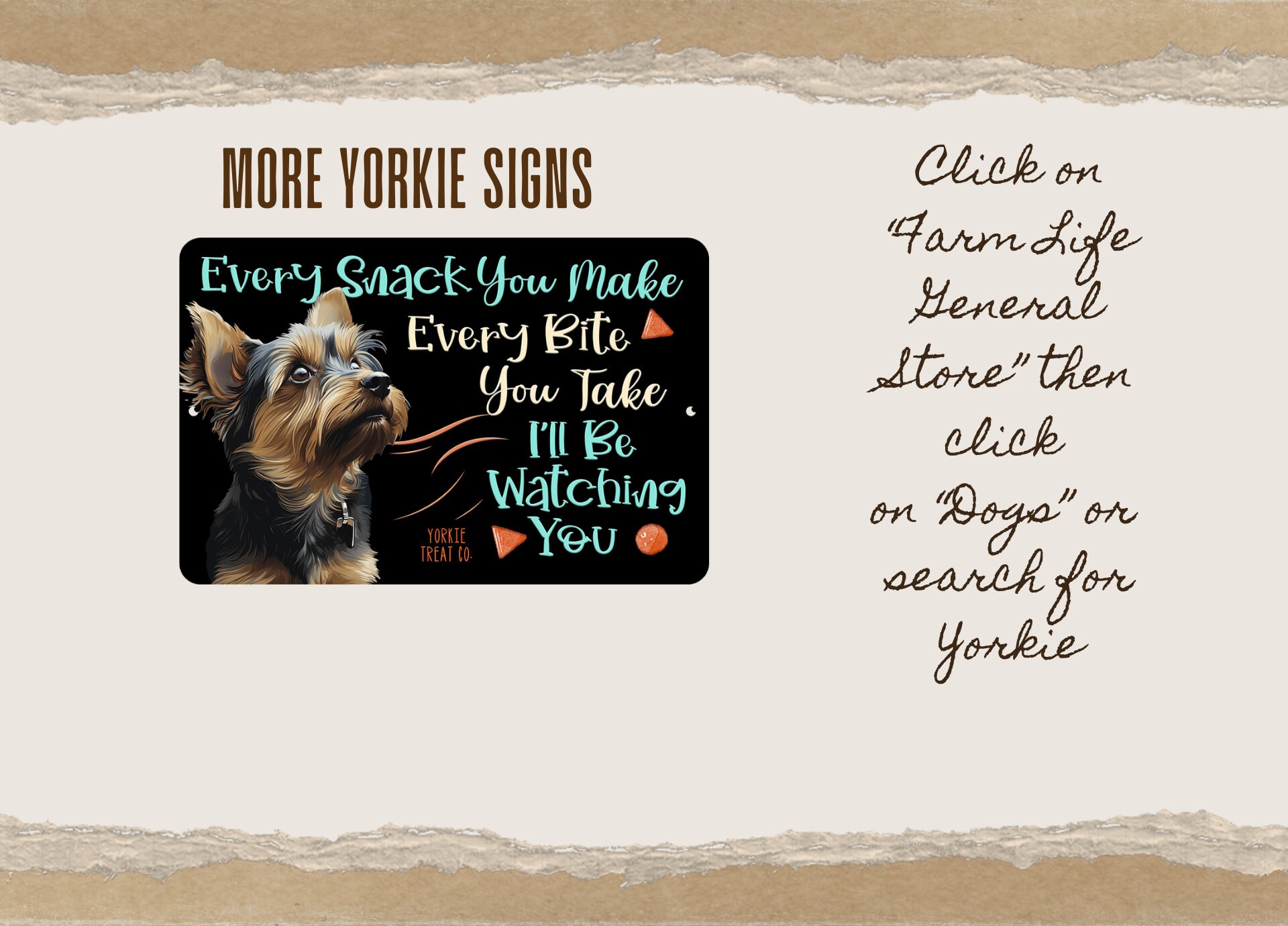 Yorkie Security Sign, Funny Metal Tin Wall Art, Yorkshire Terrier Dog ...