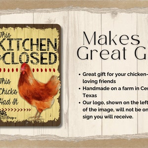 Funny Chicken Kitchen Closed Sign, Chicken Mom Gift, Kitchen Chicken ...