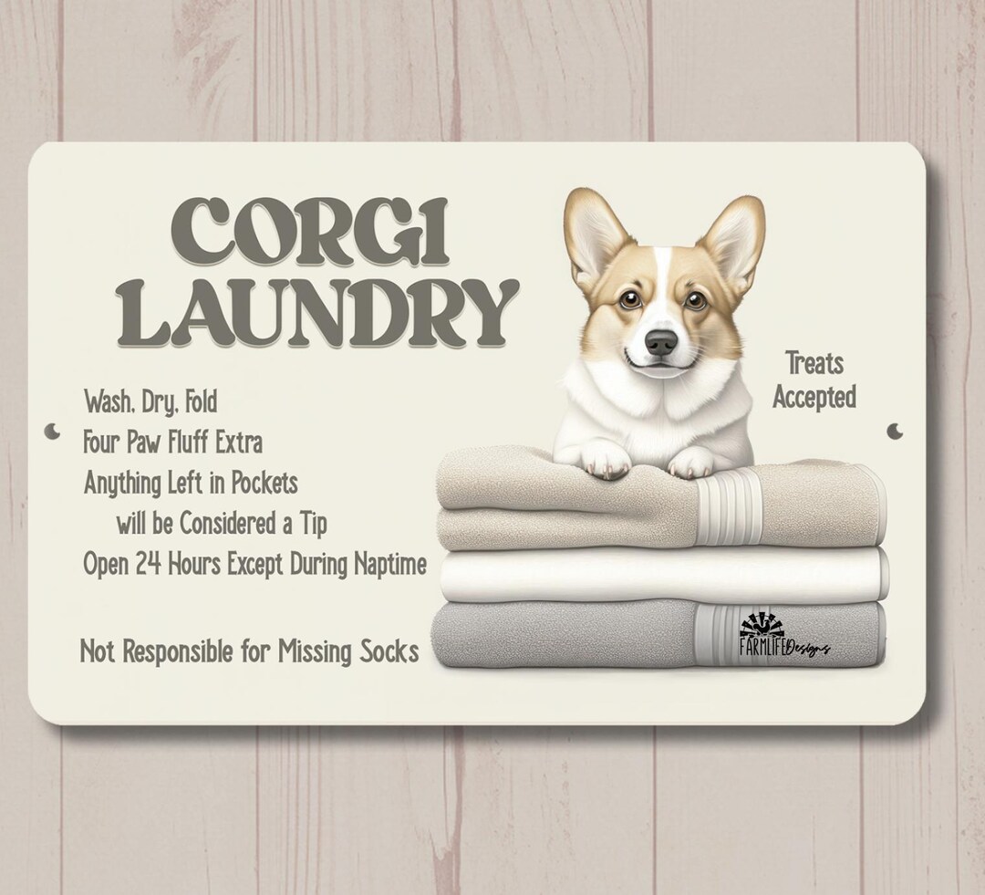 Corgi Laundry Room Sign, Shitsu Mom Gift, Housewarming Gift, Dog Metal ...