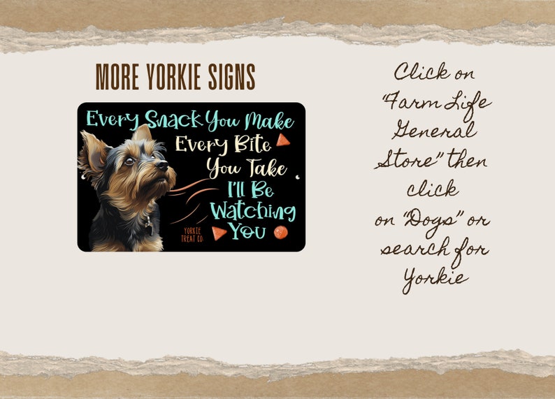 Yorkie Sign, Live Like Someone Left Gate Open (or Door Open), Dog Decor ...
