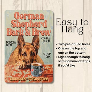 German Shepherd Coffee Bar Sign, Bark & Brew, Shepperd Mom Gift, Coffee ...