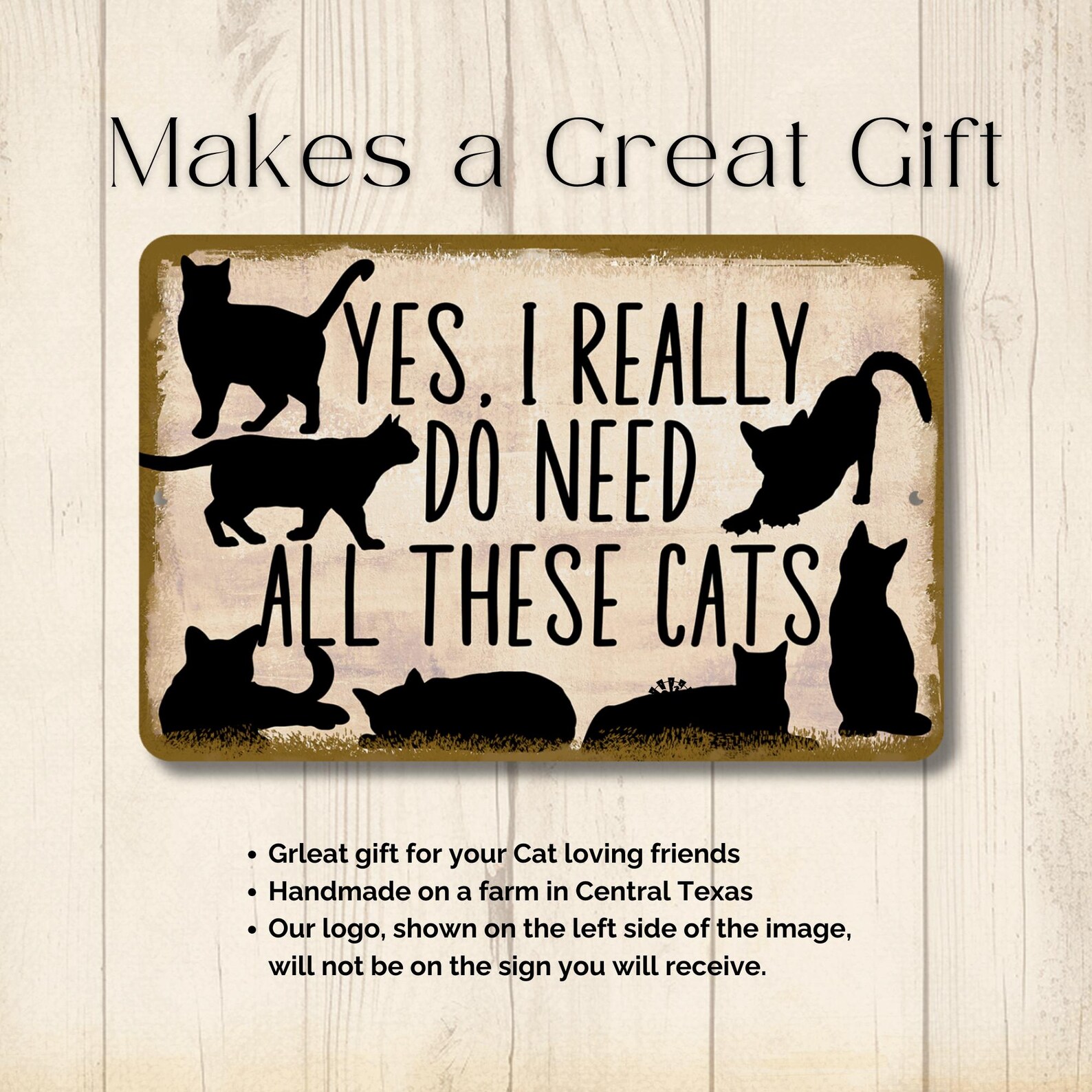 Funny Cat Sign, Need All These Cats, Gift for Cat Lover, Funny Metal ...