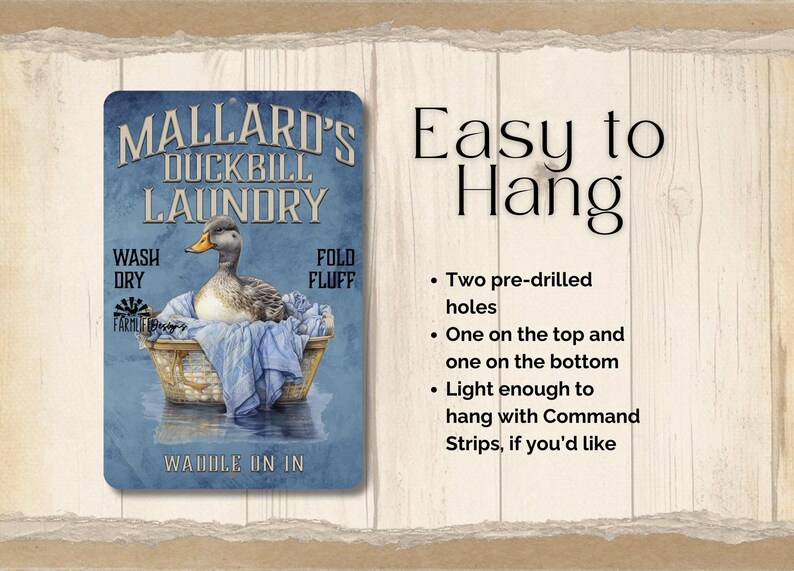 Duck Laundry Sign, Duck in Clothes Basket, Laundry Room Decor, Duck ...