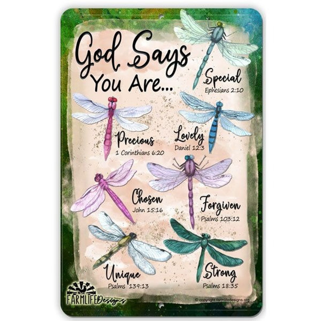 Dragonfly Sign God Says You Are Unique Special Strong.. - Etsy
