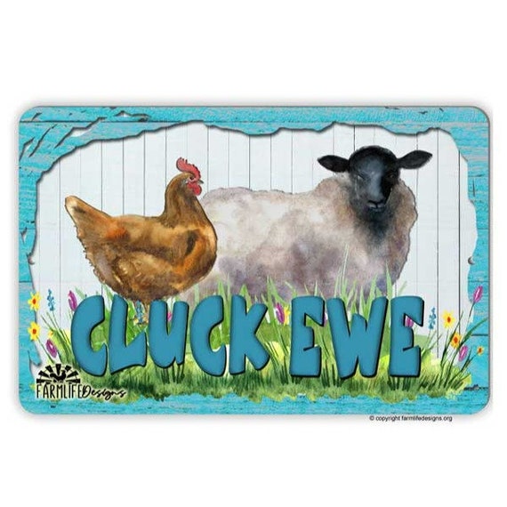Cluck Ewe Sign Chicken and Sheep Sign Lamb Hen Ewes - Etsy
