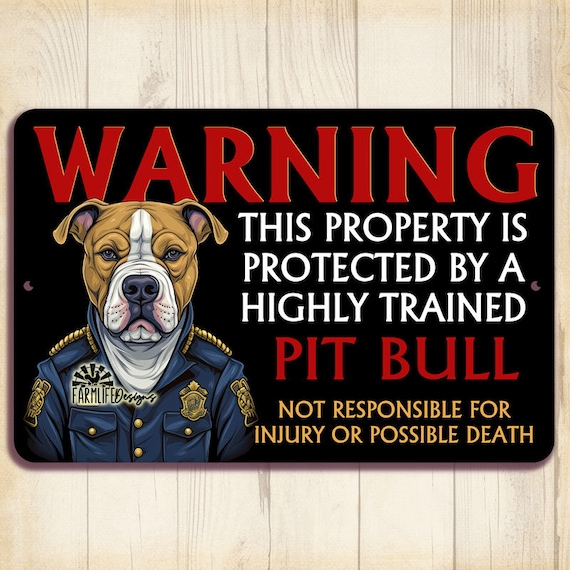 Pitbull Guard Dog Signs