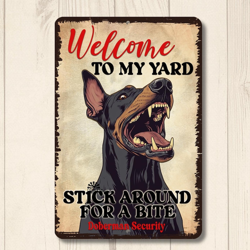 Doberman Dog Sign - Etsy