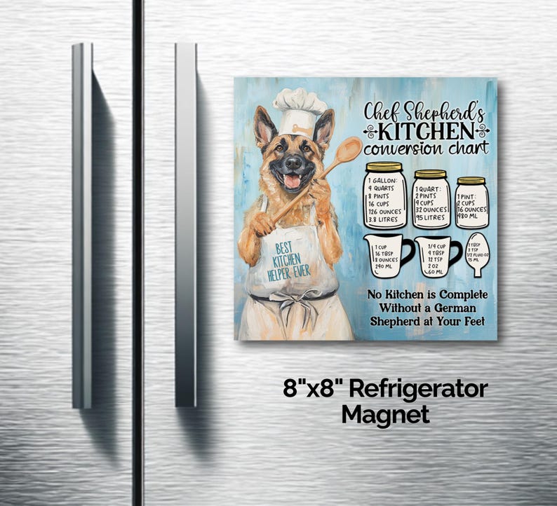 German Shepherd Kitchen Conversion Chart, Baking Measurements, Shelf ...