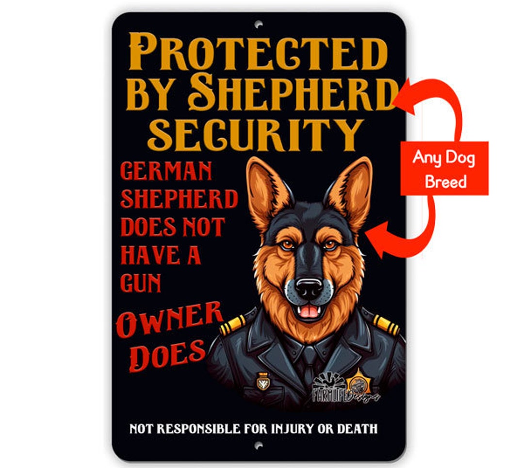 Funny German Shepherd Security Sign Handmade Protected by - Etsy