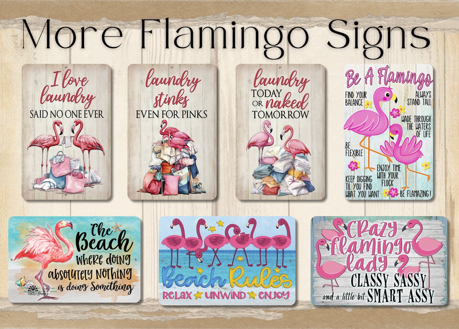 Crazy Flamingo Lady Sign, Flamingo Lover Gift, Pink Flamingo Metal Tin ...