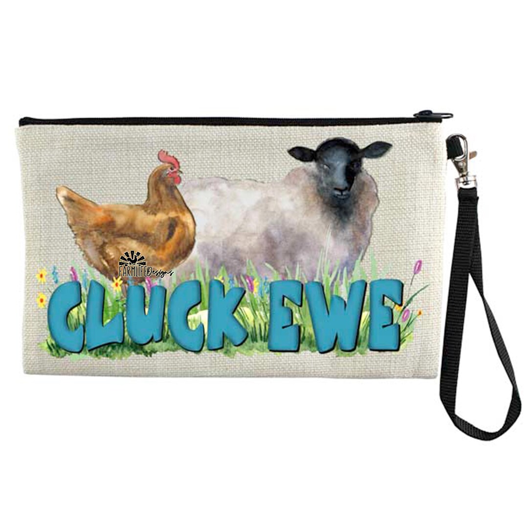 Cluck Ewe Cosmetic Bag, Chicken and Sheep Make up Bag, Cell Phone Bag ...