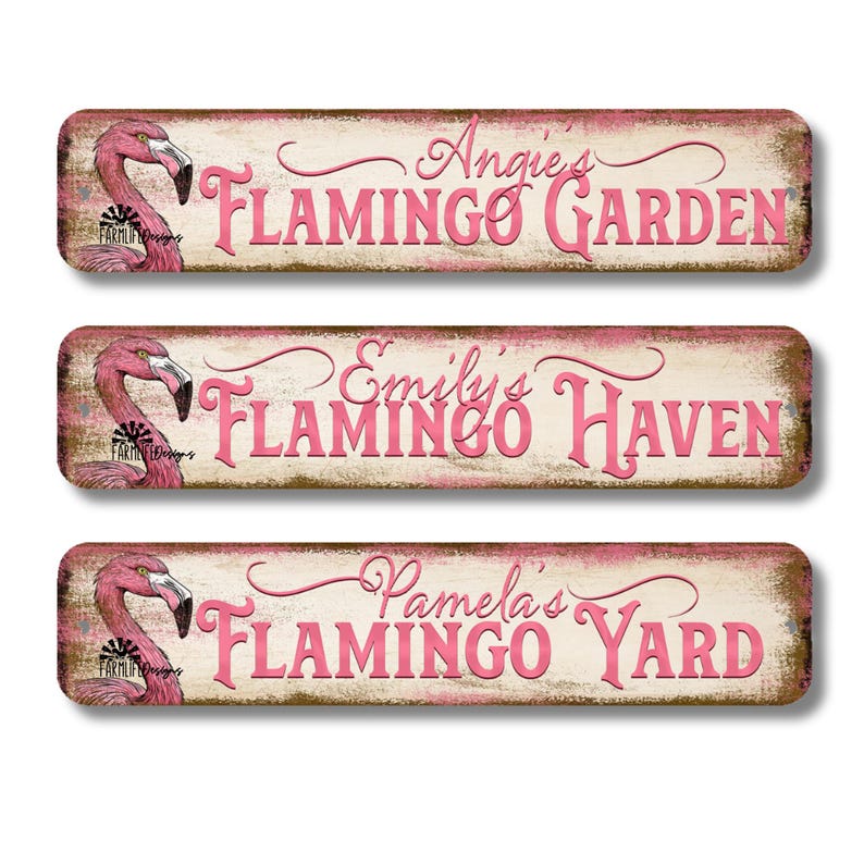 Custom Flamingo Sign, Flamingo Lover Gift, Personalized Yard, Garden ...