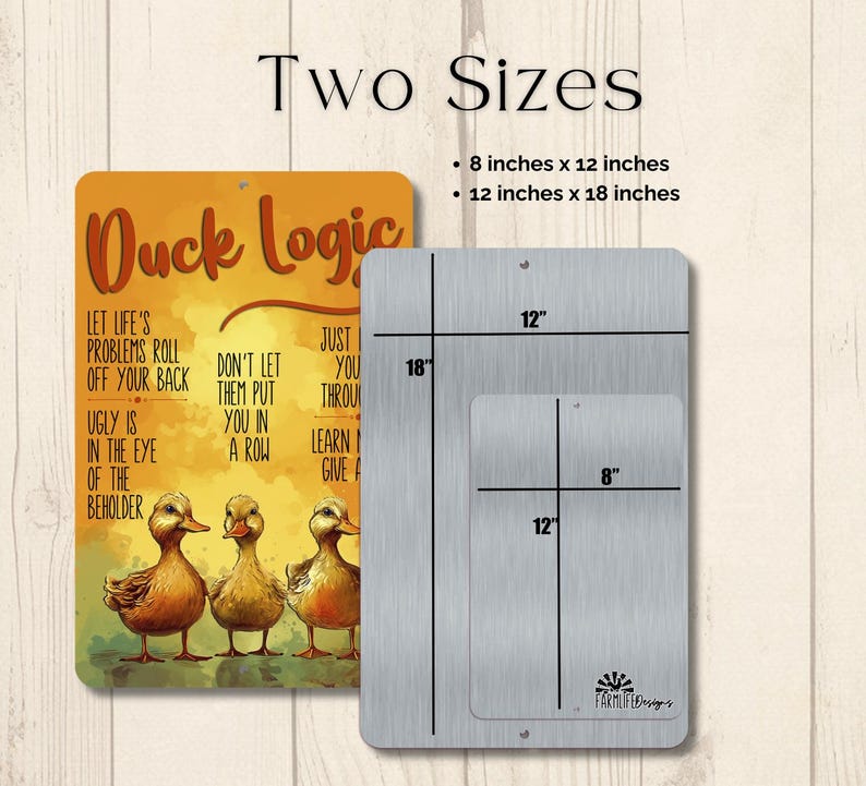 Funny Duck Gift, Duck Lover Sign, Duck Logic Wisdom Sayings, Gift for ...
