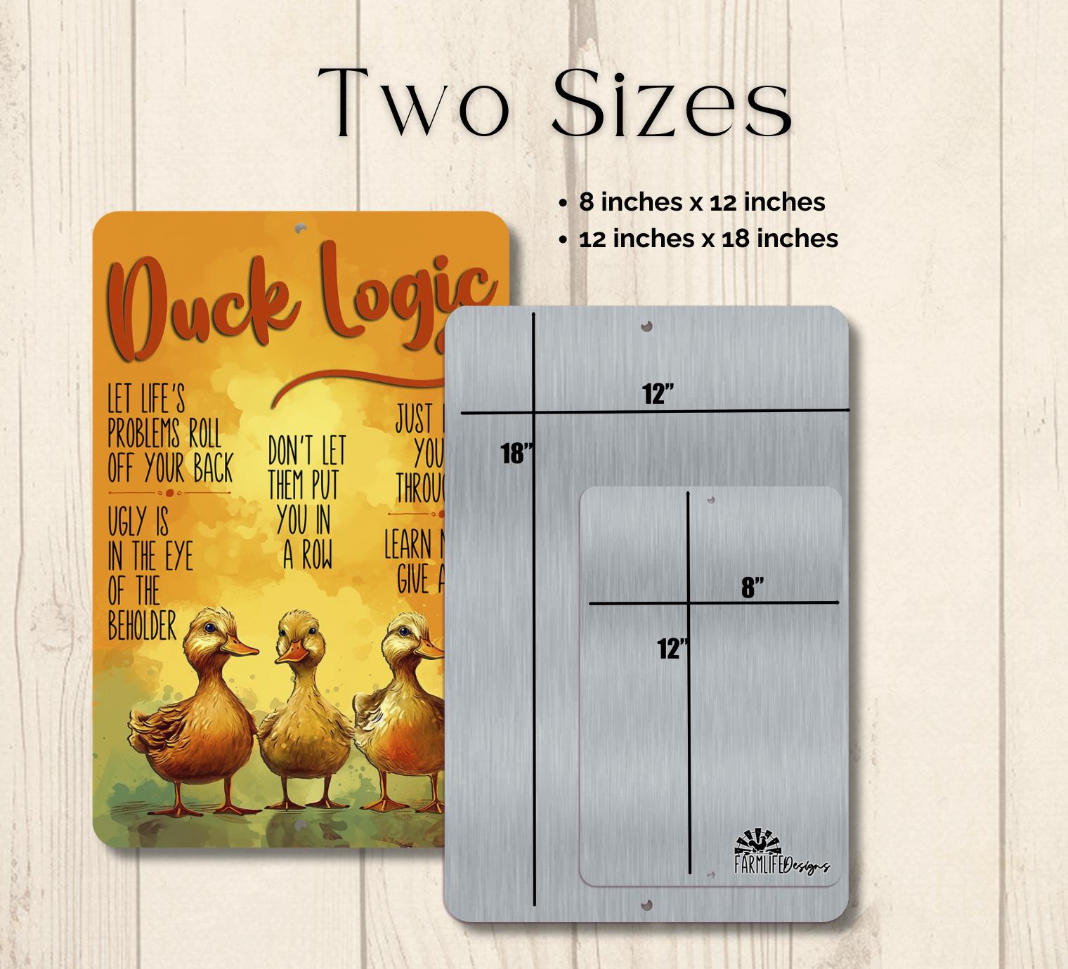 Funny Duck Gift, Duck Lover Sign, Duck Logic Wisdom Sayings, Gift for ...