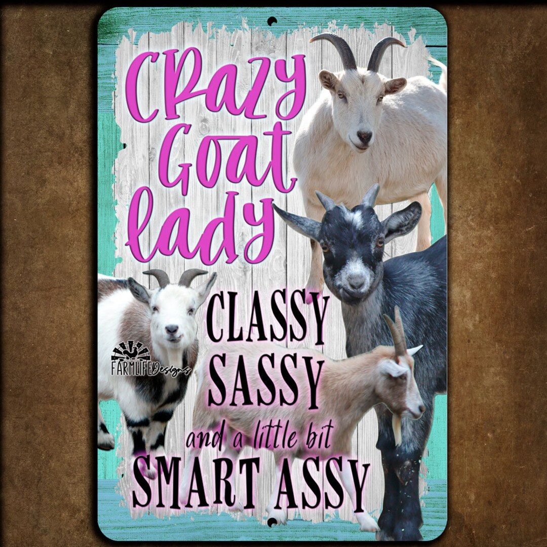 Goat Lady Sign, Crazy Goat Lady... Classy Sassy... Handmade 8x12, Goat ...