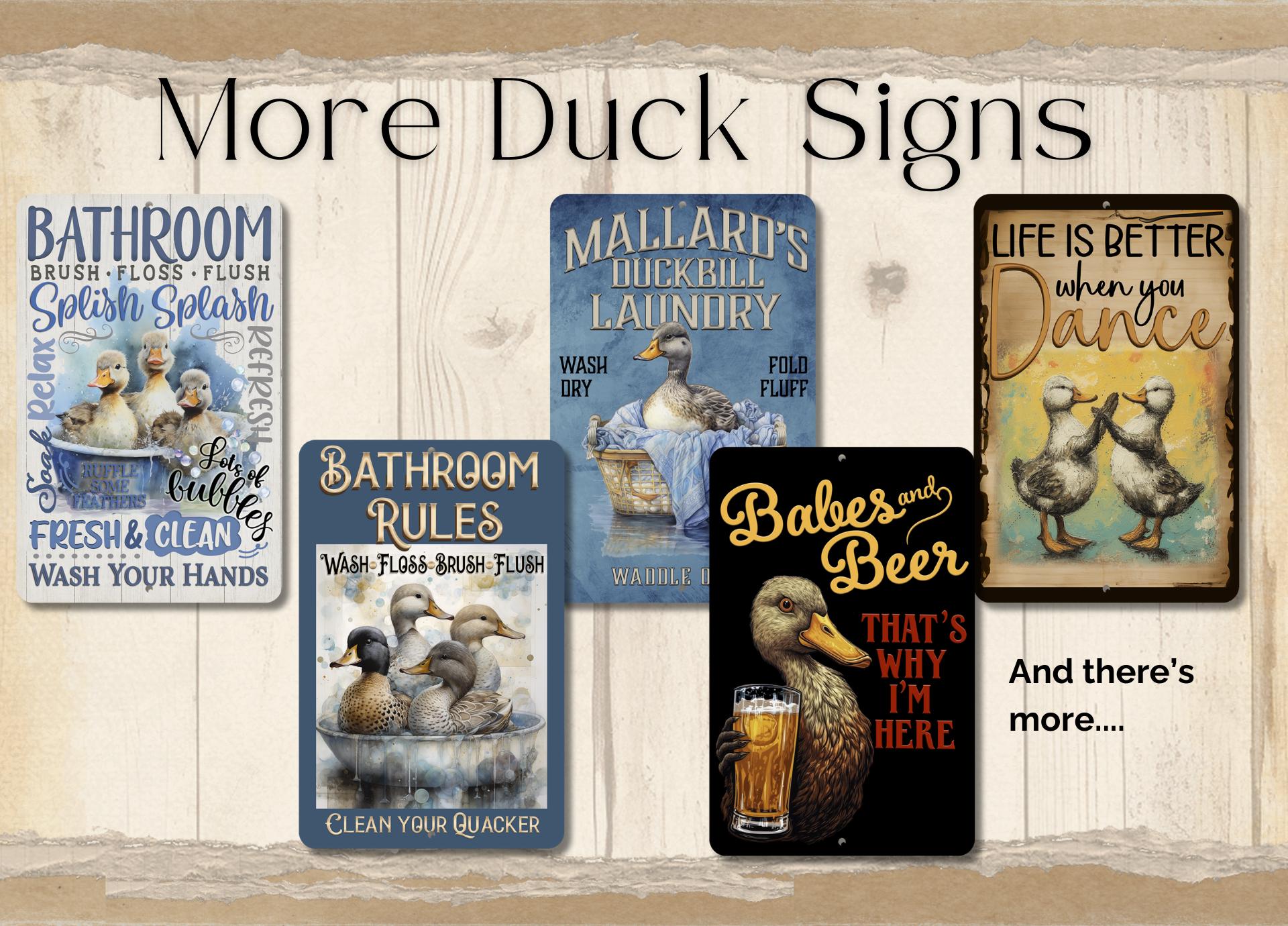 Duck Bath Sign, Funny Duck Lover Gift, Ducks in Bathtub Bathroom Decor ...