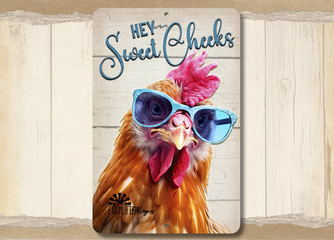Funny Chicken Bathroom Sign, Chicken Mom Gift, Tin Chicken Bath Decor ...