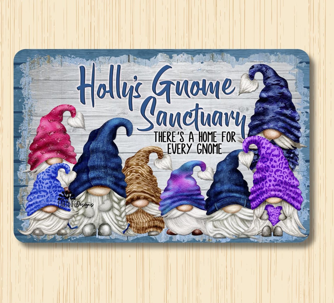 Personalized Gnome Sign, Your Name, Gnome Home, Customized Gnome Lover ...