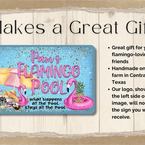 Personalized Flamingo Pool Sign, Customized With Your Name, Bar ...