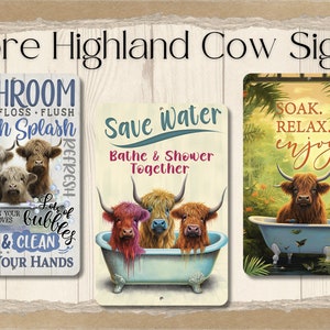 Highland Cow Laundry Sign, Cow Lover Gift, Cow in Clothes Basket Hamper ...