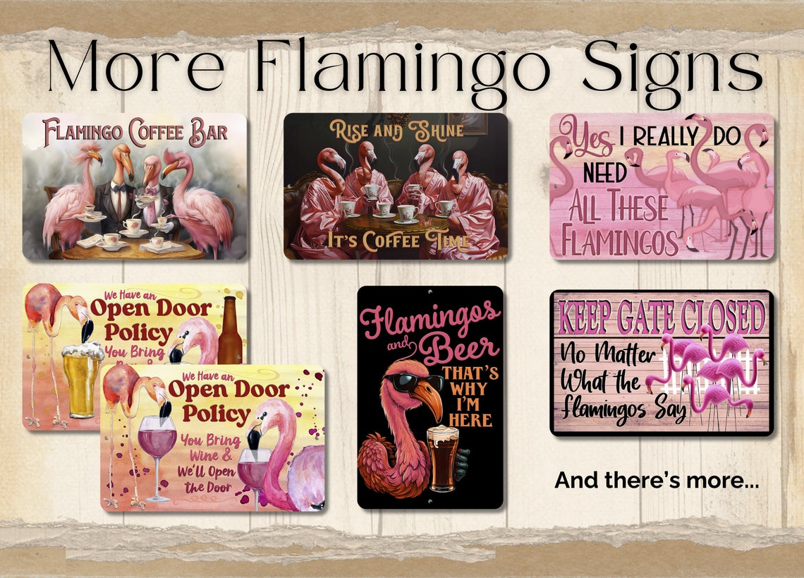 Flamingo Coffee Bar Sign, Stressed, Blessed Flamingo Obsessed, Metal ...