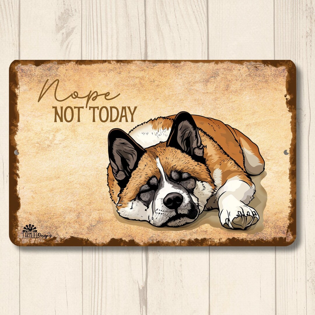 Akita Sign, Nope Not Today, Funny Metal Tin Wall Art Decor - Etsy