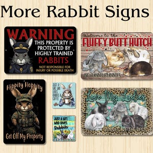 Rabbit Sign, Hippity Hoppity Get off My Property, Rabbit Lover Gift ...