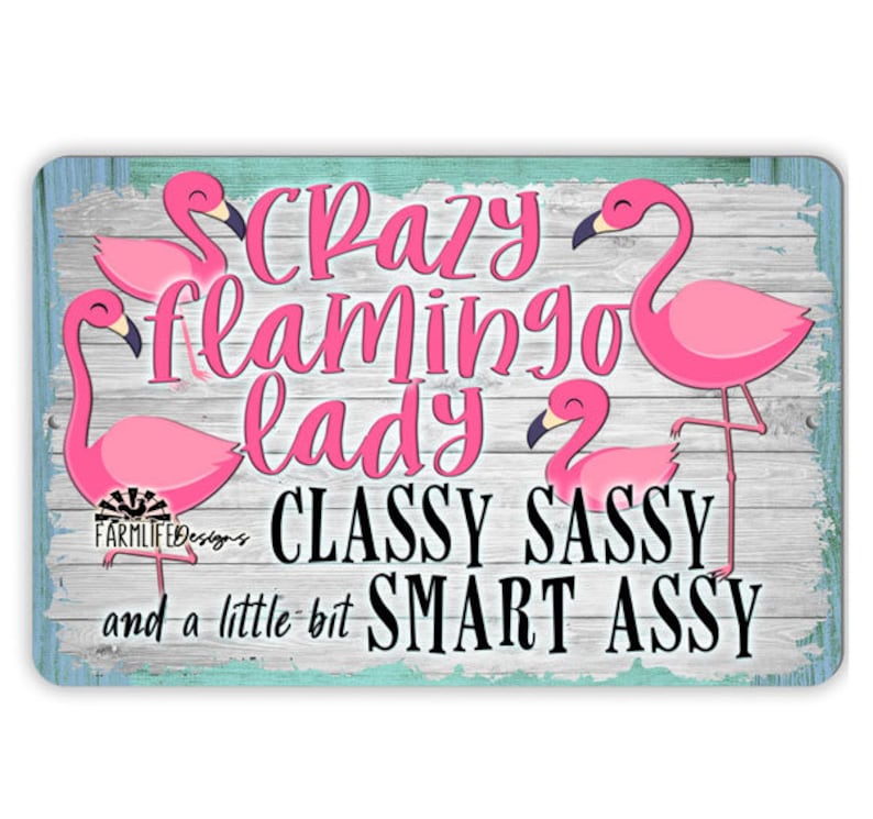 Crazy Flamingo Lady Sign Flamingo Lover Gift Pink Flamingo - Etsy