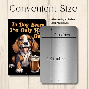 Beagle Man Cave Gift, Funny Metal Tin Wall Art, in Dog Beers Sign, Beer ...