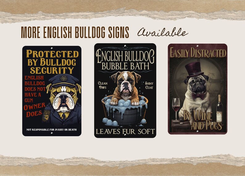 English Bulldog Bubble Bath Advertising Sign 8x12, Bull Dog Lover Gift ...