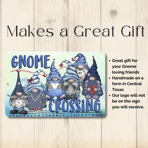 Gnome Crossing Sign, Gnomies, Blue Gnomes, Gnome Lovers Gift, Gnome ...