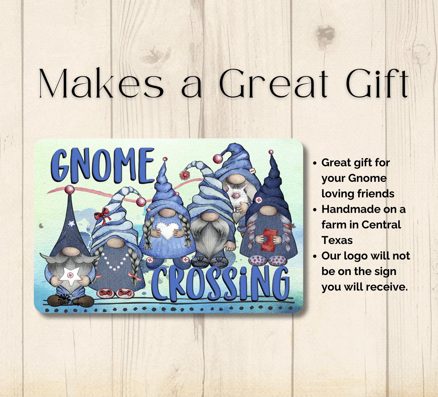 Gnome Crossing Sign, Gnomies, Blue Gnomes, Gnome Lovers Gift, Gnome ...