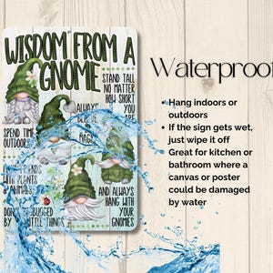 Gnome Advice Sign, Wisdom From a Gnome, Metal Tin Wall Art, Gnomie ...