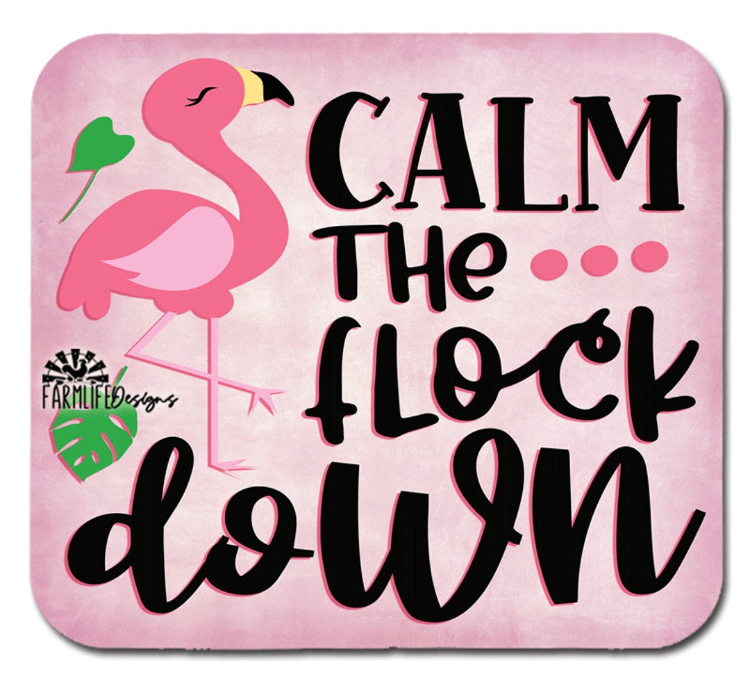 Flamingo Magnet, Calm the Flock Down, 4.5x4" Pink Flamingos Magnet ...