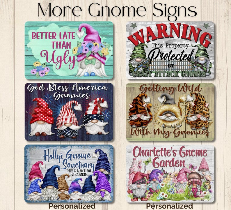 Gnome Sign, Getting Wild With My Gnomies, Lion, Tiger, Leopard, Gnome ...