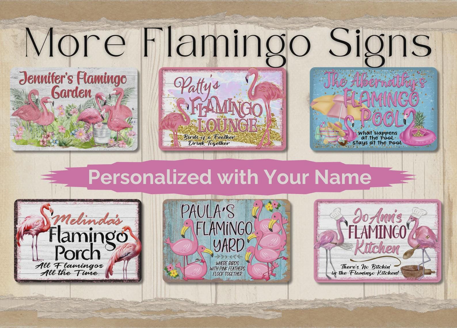 Flamingo Sign, Flamingos Welcome People Tolerated, Metal Tin Wall Art ...