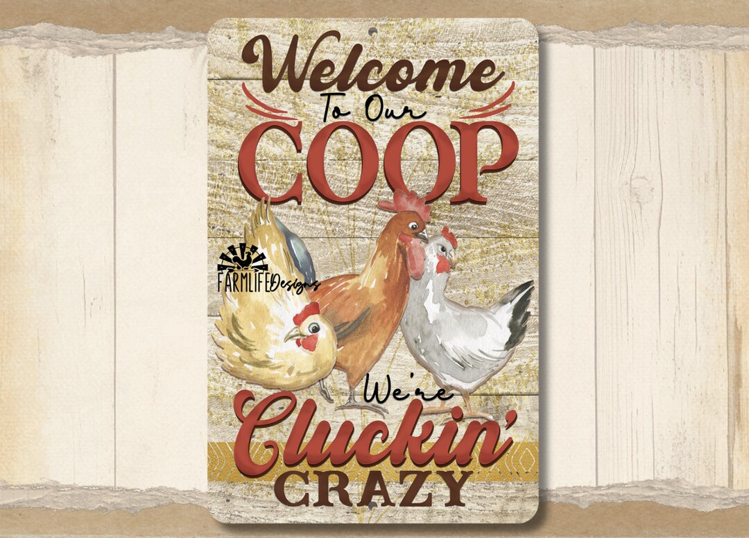 Funny Chicken Sign, Chicken Lover Gift, Metal Chicken Coop Sign ...