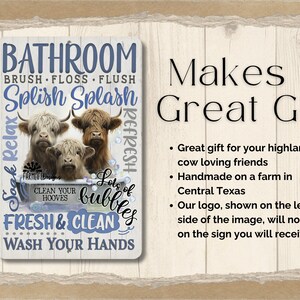 Highland Cow Bathtub Sign, Subway Bathroom Wall Art, Cows Lover Gift ...