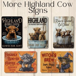Highland Cow Bathhouse Sign, Bathroom Wall Art, Fluffy Cow Lover Gift ...