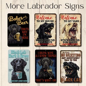 Black Lab No Soliciting Sign, Funny Metal Tin Outdoor Wall Art ...