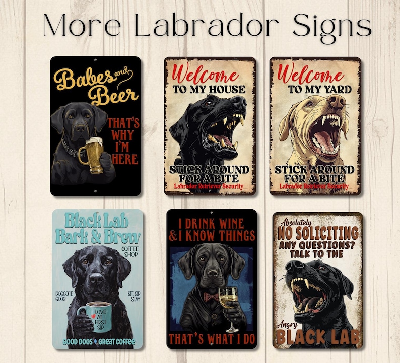 Black Lab No Soliciting Sign, Funny Metal Tin Outdoor Wall Art ...