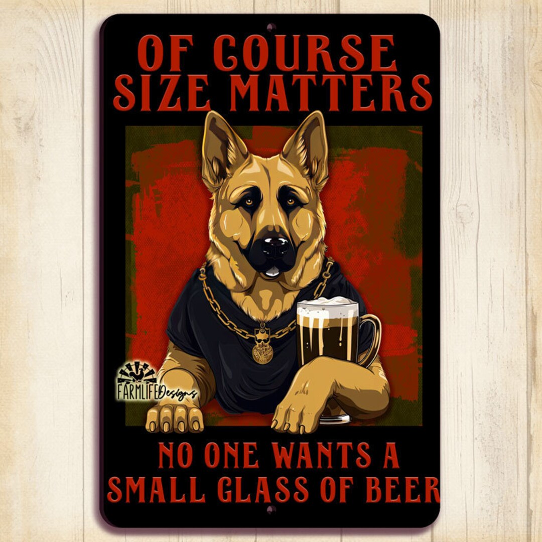 German Shepherd Beer Sign Funny Bar Gift, Handmade Decor for Dog Lovers ...