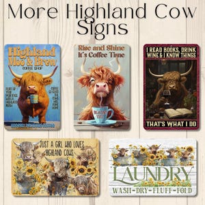 Highland Cow Bathhouse Sign, Bathroom Wall Art, Fluffy Cow Lover Gift ...