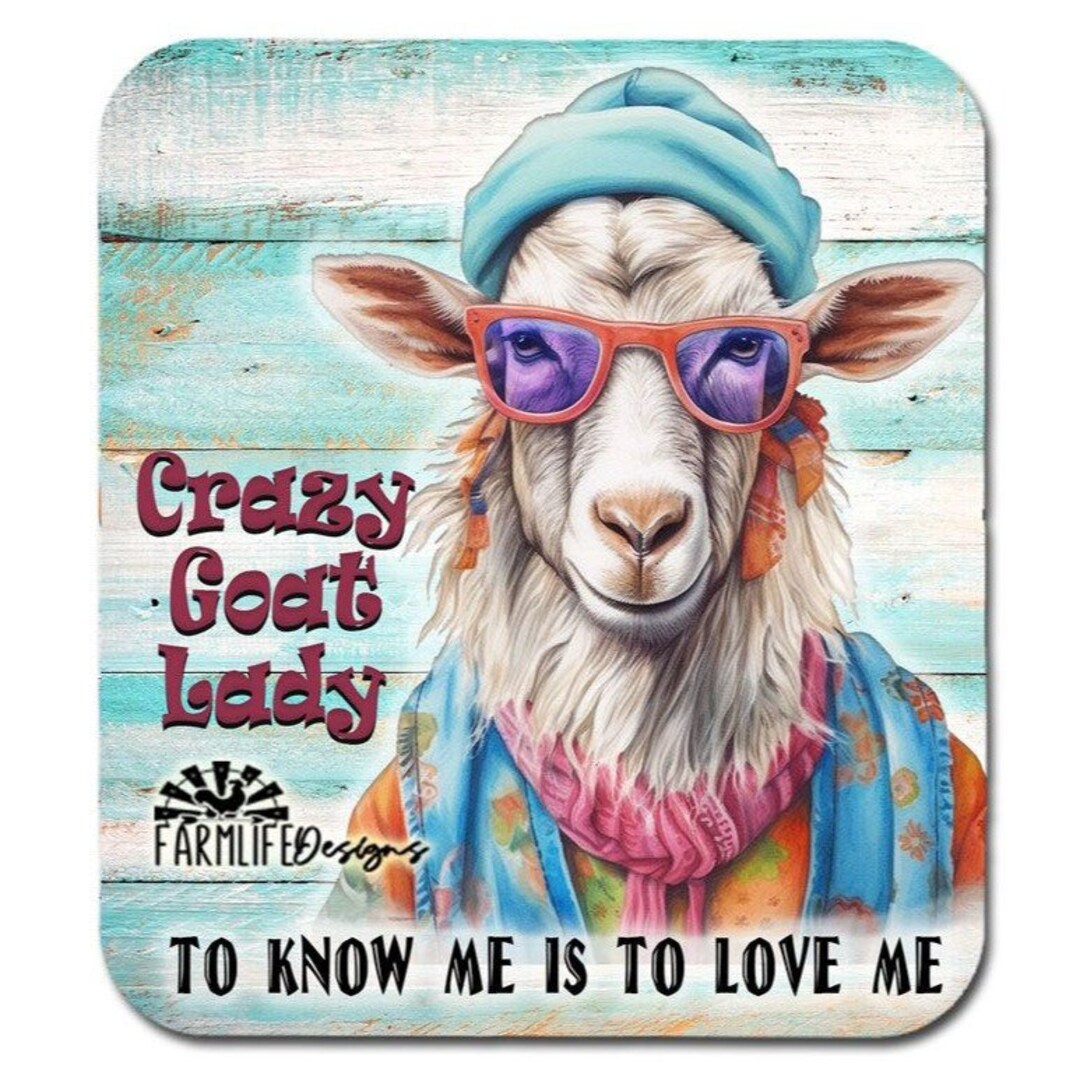 Crazy Goat Lady Magnet, 4"x4.5" Aluminum, Goat Kitchen Decor, Goat ...