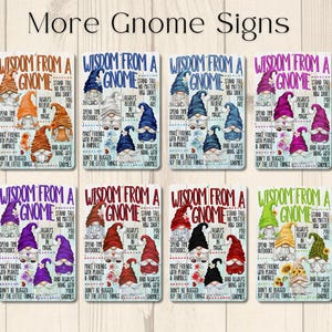 Gnome Advice Sign, Wisdom From a Gnome, Metal Tin Wall Art, Gnomie ...